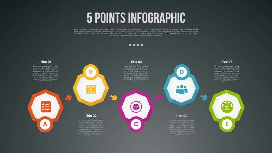 3 points or step process infographic with octagon Vector Image