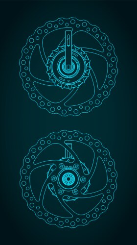 Bike pedal isometric technical drawings Royalty Free Vector