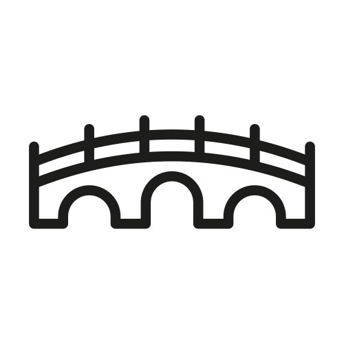 Bridge icon ground transportation symbol Vector Image