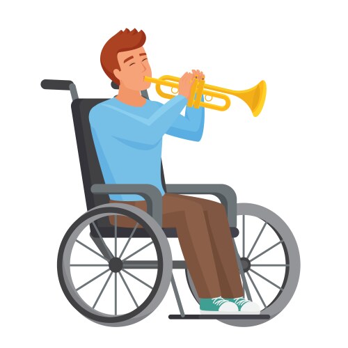 Front view a disabled woman in wheelchair Vector Image