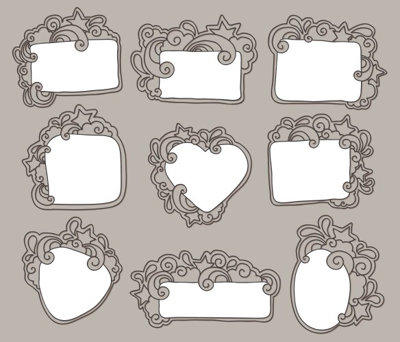 Doodle frame set Royalty Free Vector Image - VectorStock