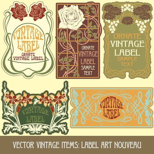 Set of label design elements Royalty Free Vector Image