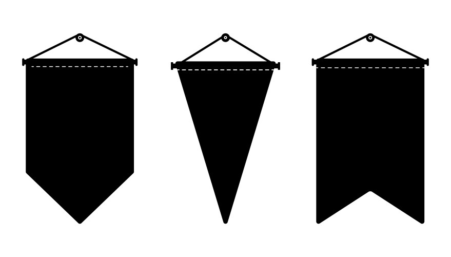 Simple pennant icon set outline Royalty Free Vector Image