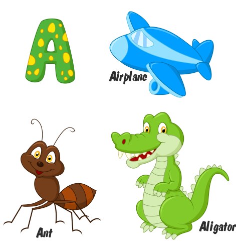 Cute kids cartoon alphabet letter r Royalty Free Vector