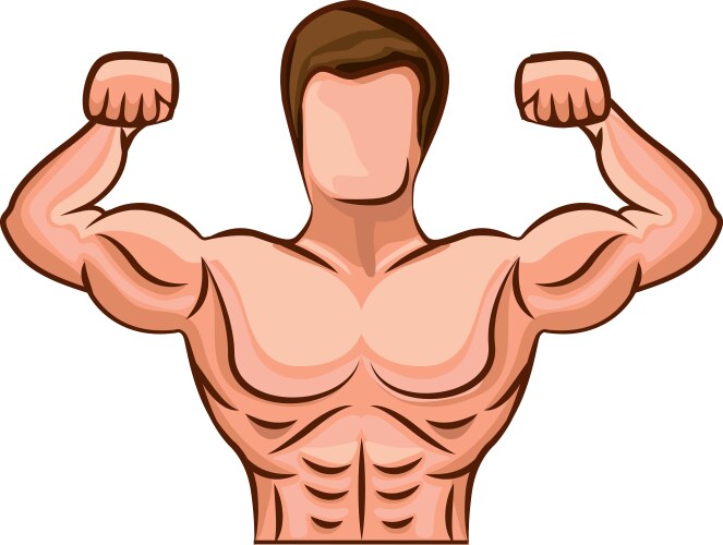 Gym bodybuilding fitness logo or label muscle Vector Image
