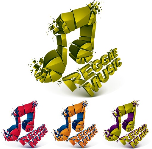 Reggae music notes Royalty Free Vector Image - VectorStock