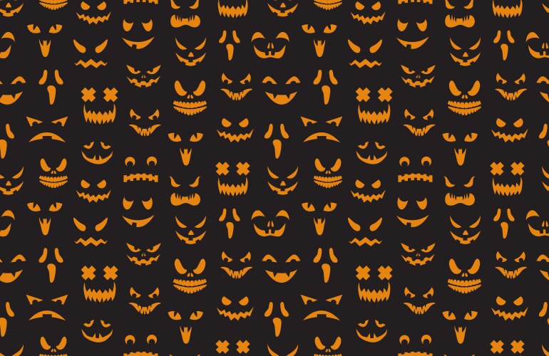Pumpkin faces halloween jack o lantern face Vector Image