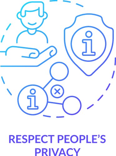 Respect people privacy turquoise concept icon Vector Image