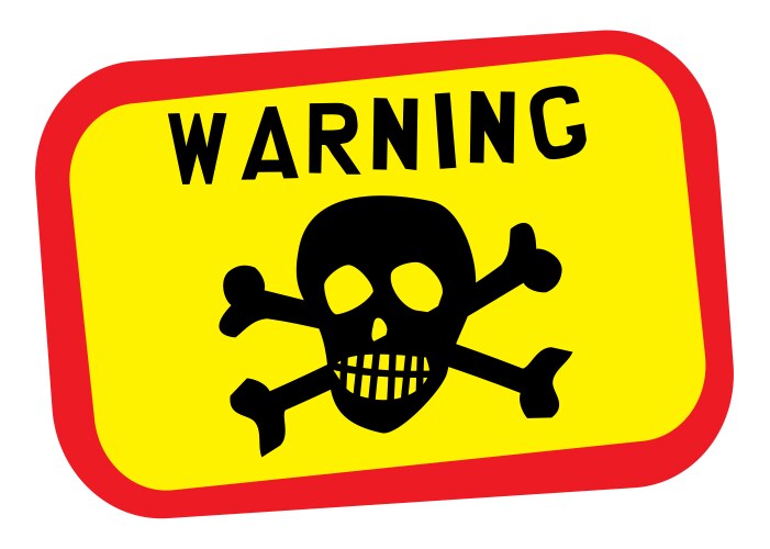Warning sign skull Royalty Free Vector Image - VectorStock