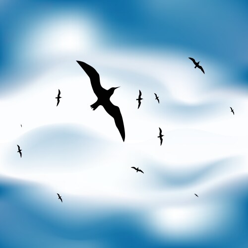 Birds in sky flying seamless pattern graphic Vector Image