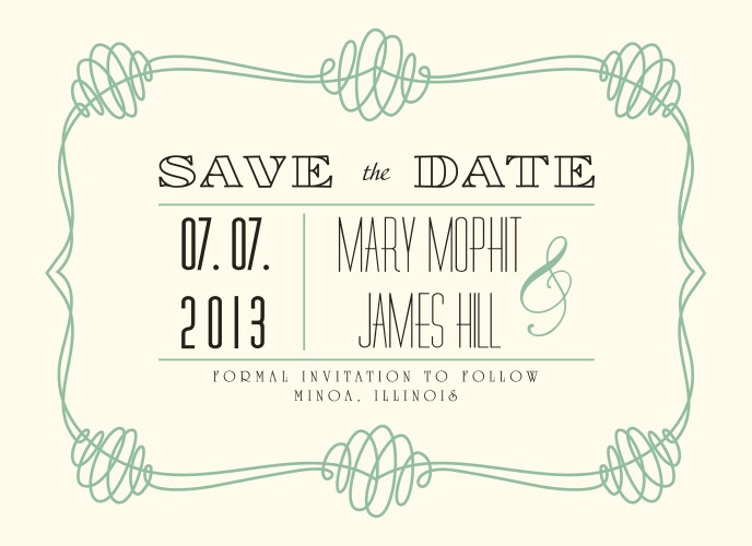 Vintage postcard save the date background Vector Image