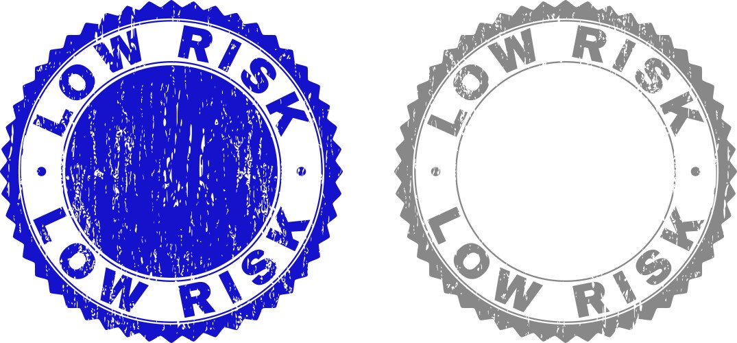 Low risk rubber stamp Royalty Free Vector Image