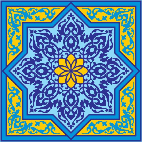 Multicolor frame islamic ornament graphic design Vector Image