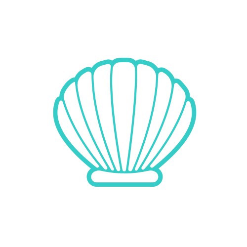 Sea shell silhouette isolated on white background Vector Image