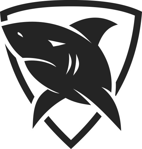 Shark logo template isolated brand identity icon Vector Image