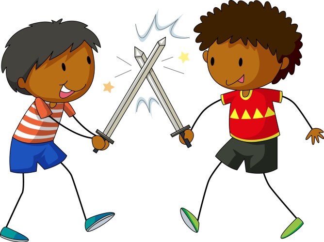Sword fight Royalty Free Vector Image - VectorStock