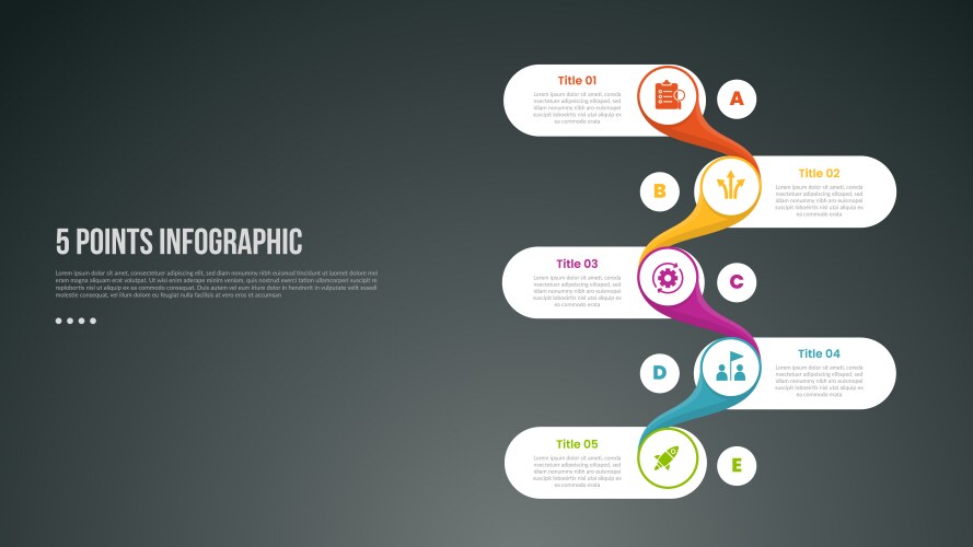 5 points or step process infographic with octagon Vector Image