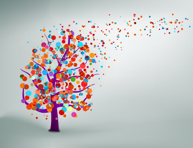 Abstract colorful tree Royalty Free Vector Image