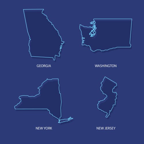 Hand drawn usa states outline map Royalty Free Vector Image