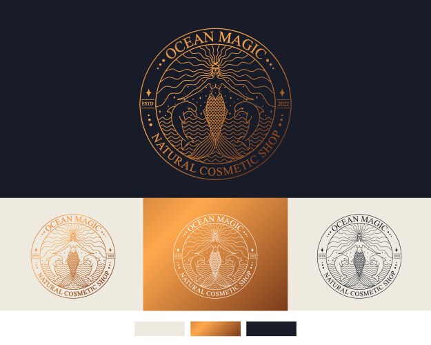 Mermaid logo brand template Royalty Free Vector Image