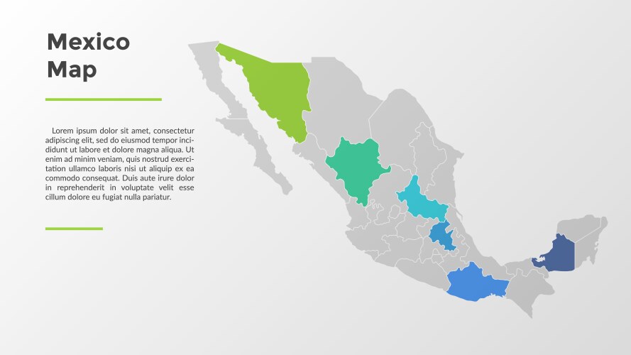 Map of mexico Royalty Free Vector Image - VectorStock