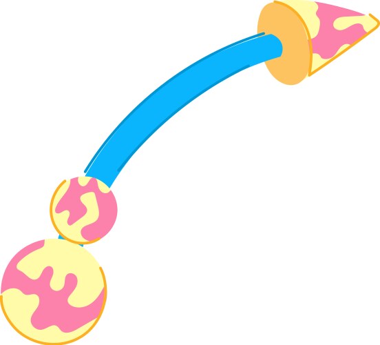 Lip piercing ring cartoon Royalty Free Vector Image