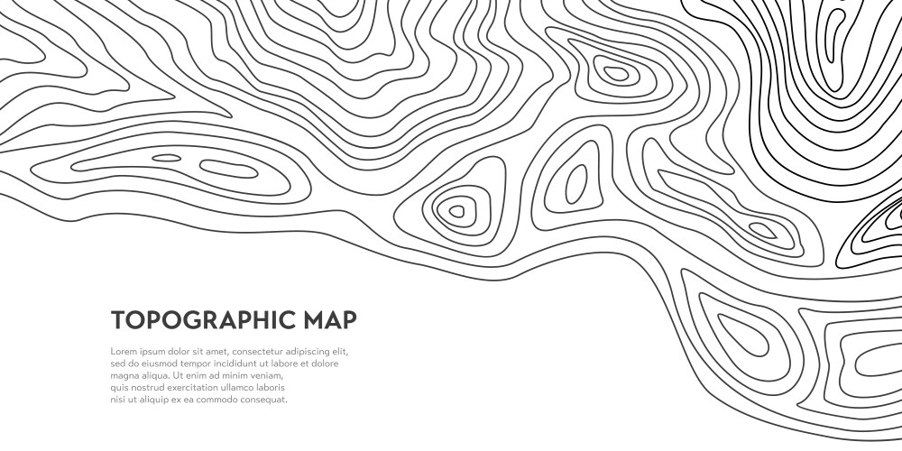 Topographical terrain map with line contours Vector Image