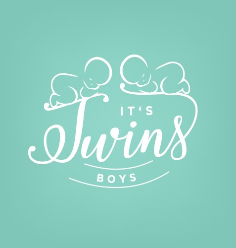 Twins design element for greeting cards – Royalty-Free Vector | VectorStock