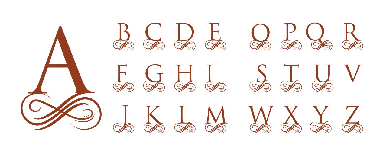 Vintage gothic alphabet Royalty Free Vector Image