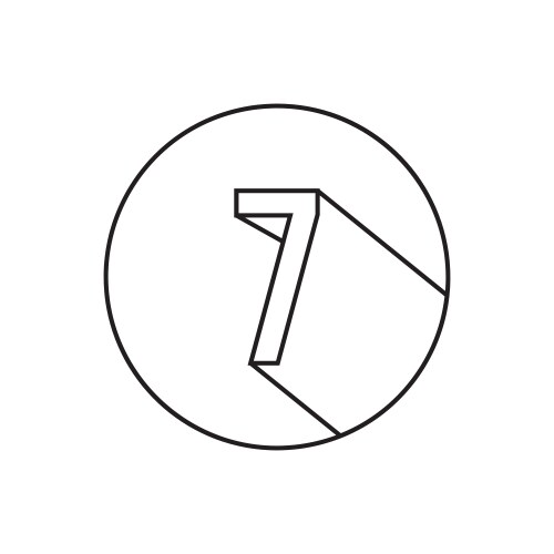 Number 7 icon symbol Royalty Free Vector Image