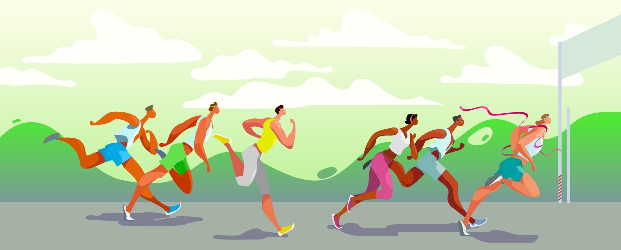 Cross-country running event poster Royalty Free Vector Image