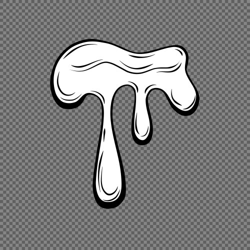 Dripping liquid outline on a transparent Vector Image
