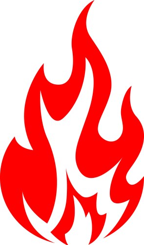 Fire icon red color symbol or emblem Royalty Free Vector