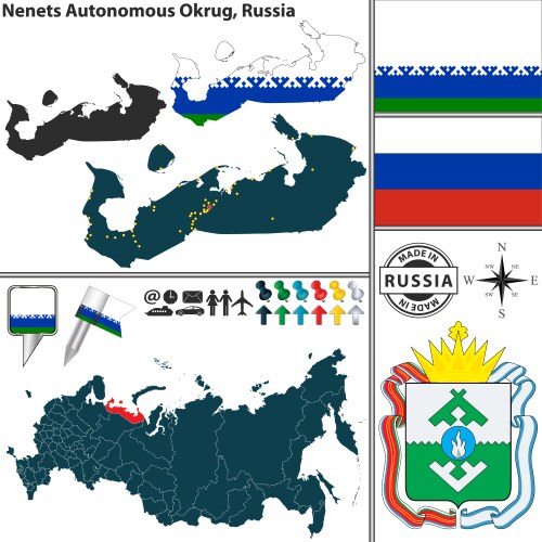 3d map region russia Royalty Free Vector Image