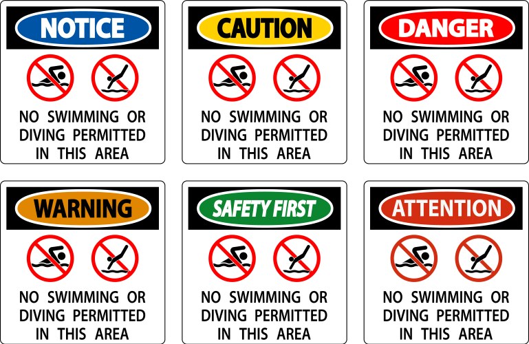 Deep excavation warning sign on white background Vector Image