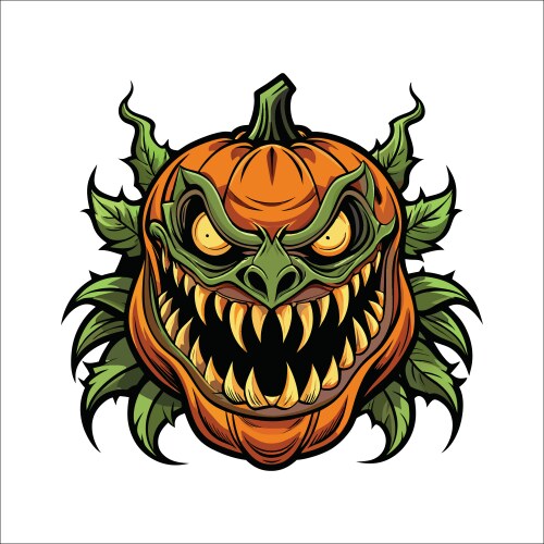 Halloween pumpkin monster Royalty Free Vector Image