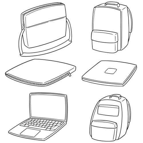 Set of laptop Royalty Free Vector Image - VectorStock