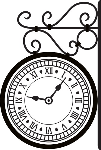 Retro street clock Royalty Free Vector Image - VectorStock
