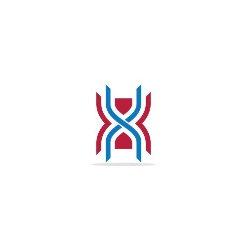 X initial shape colored logo Royalty Free Vector Image