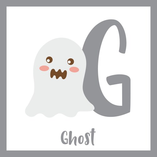 Letter g tracing ghost Royalty Free Vector Image