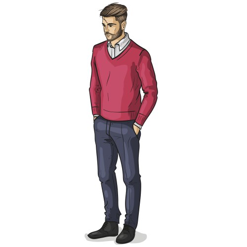 Smiling handsome casual man Royalty Free Vector Image