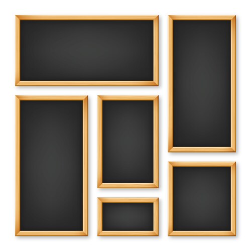 Realistic various chalkboards in a wooden frame Vector Image