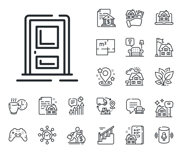 Floor plan line icon house floorplan sign Vector Image