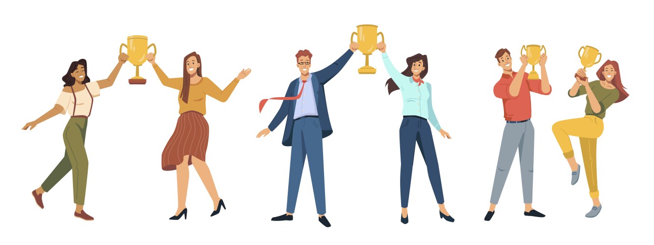 Holding Trophy Vector Images (over 6,600)