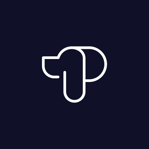 Letter b dog pet logo design Royalty Free Vector Image