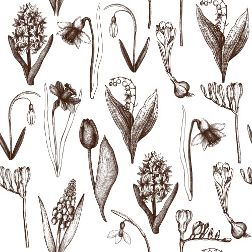 Set with spring flowers Royalty Free Vector Image