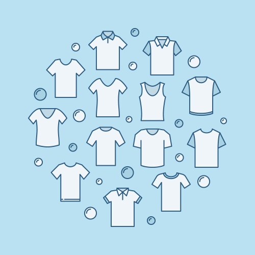 Cute t-shirt outline icon or symbol Royalty Free Vector
