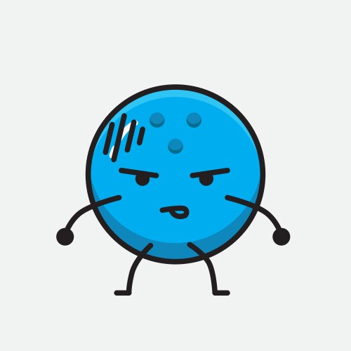 Bowling ball character with cute face and simple Vector Image