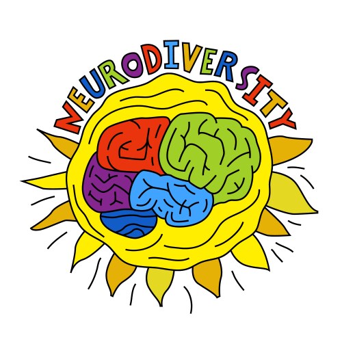 Neurodiversity educational centre logotype Vector Image