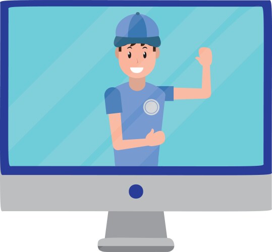 Blind man cartoon on screen Royalty Free Vector Image
